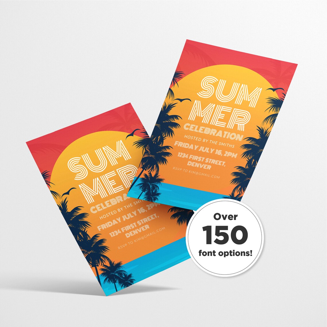 Summer Sunset Party Invitation Housewarming/summer Party | Etsy