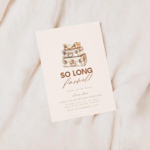 So Long Farewell Moving Relocation Party Invitation Template - Stack of ...