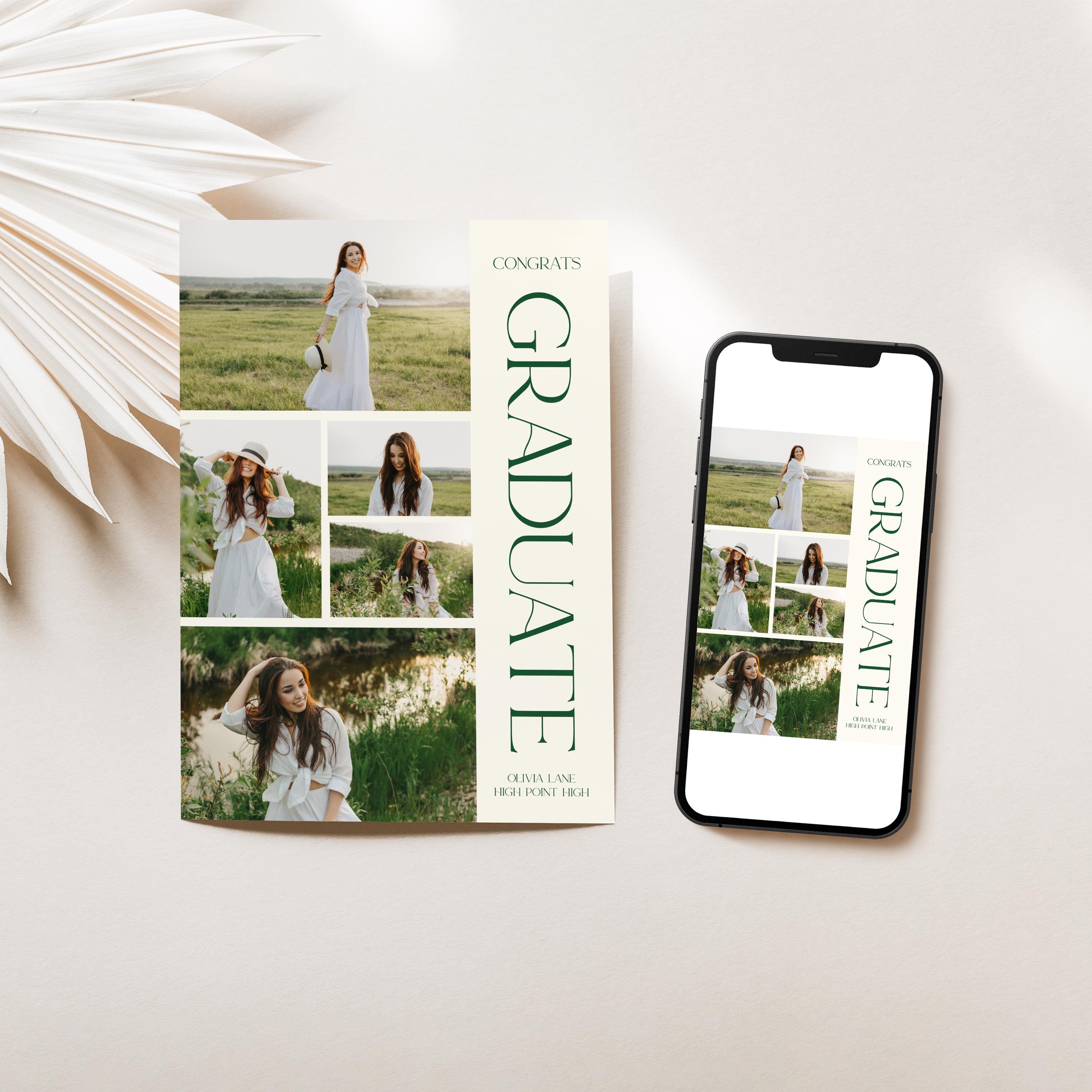 Modern Graduation Announcement Template: Photo Collage (digital ...