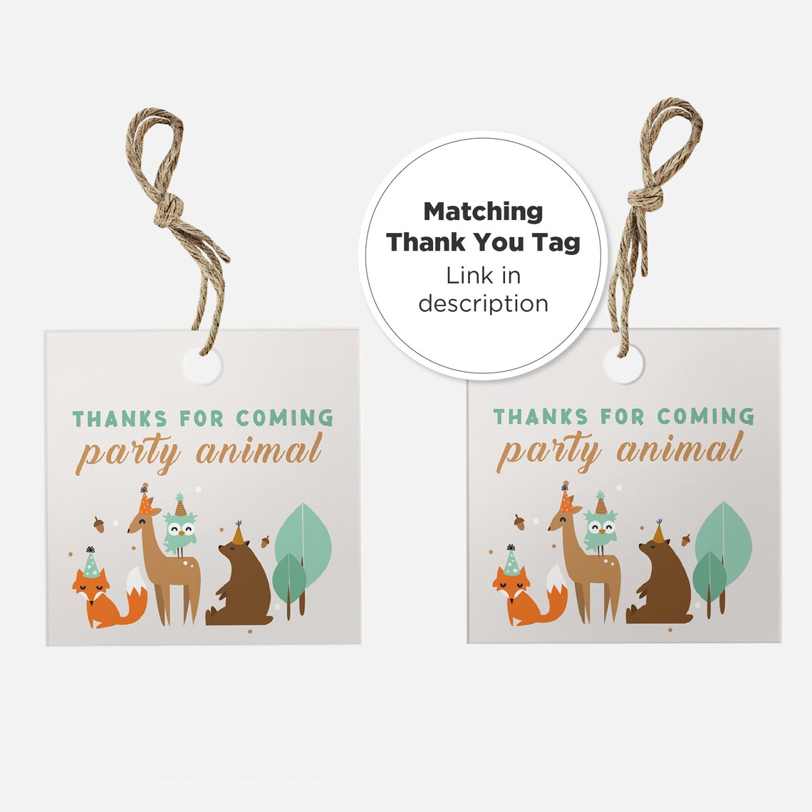 Woodland Animals With Party Hats Forest Animal Theme - Etsy