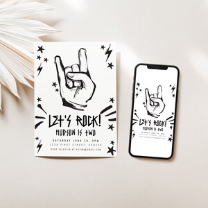 Time to Rock, Rock N Roll Music Themed Party Invitation Template With ...