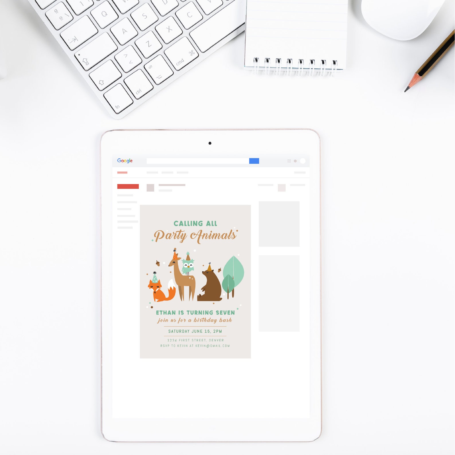 Woodland Animals With Party Hats Forest Animal Theme - Etsy