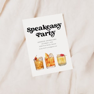 Speakeasy Party Invitation Template: Cocktail & Dinner (instant ...