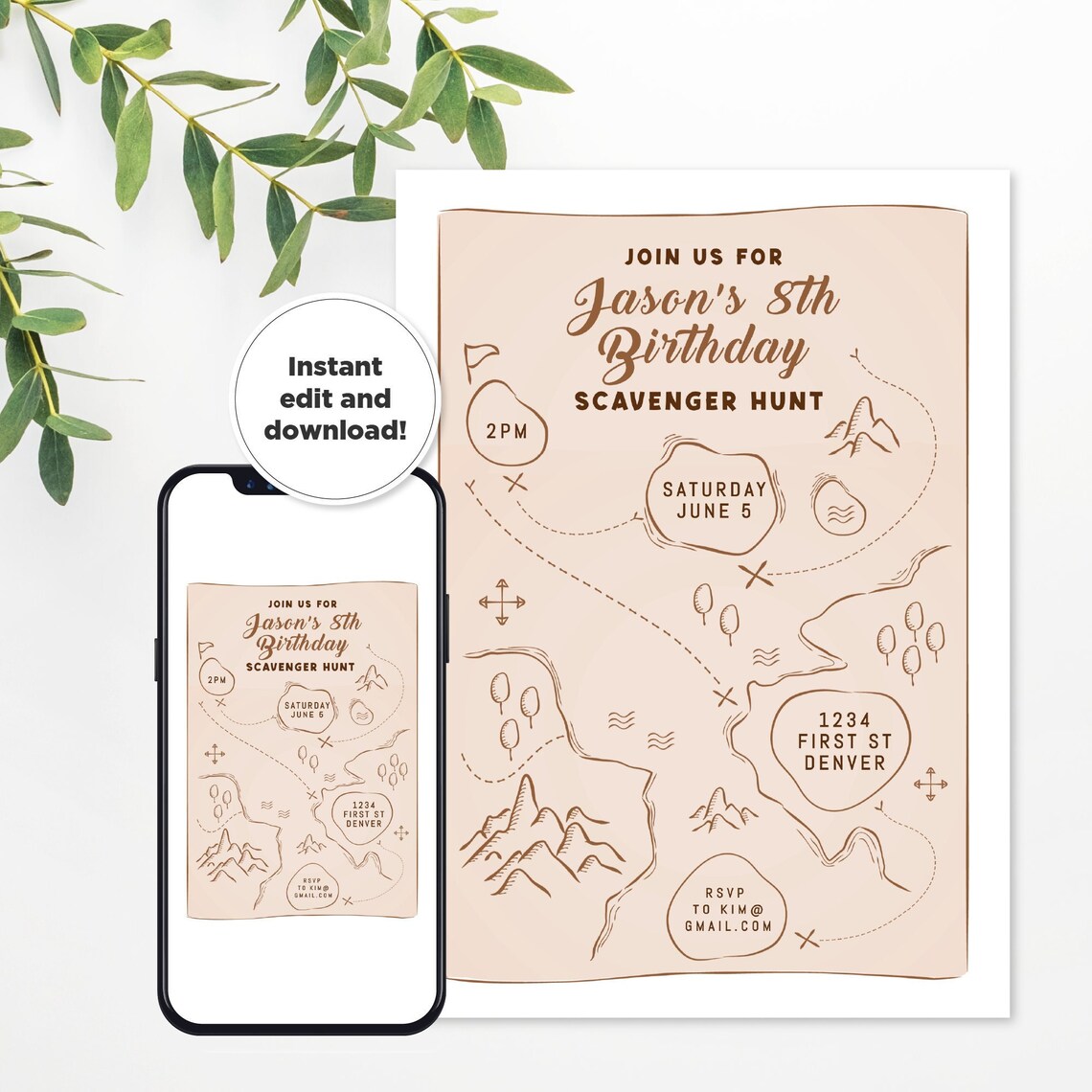 Treasure Hunt/map Scavenger Hunt Theme Birthday Party - Etsy