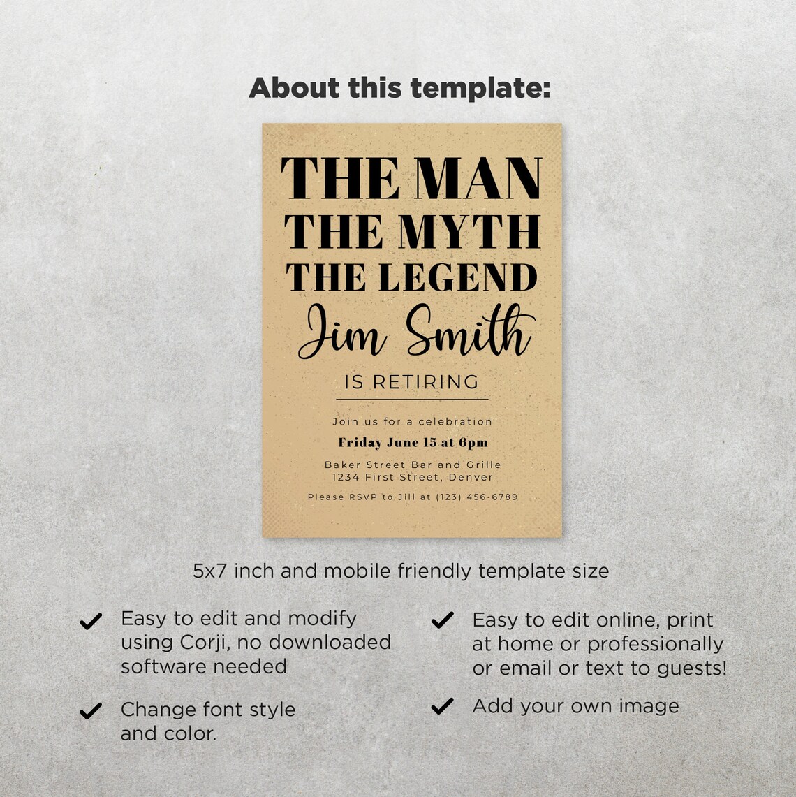 The Man the Myth the Legend Retirement Party Invitation - Etsy