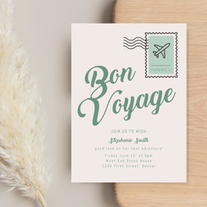 Bon Voyage Retirement Moving Party Invitation Template - Post Card ...