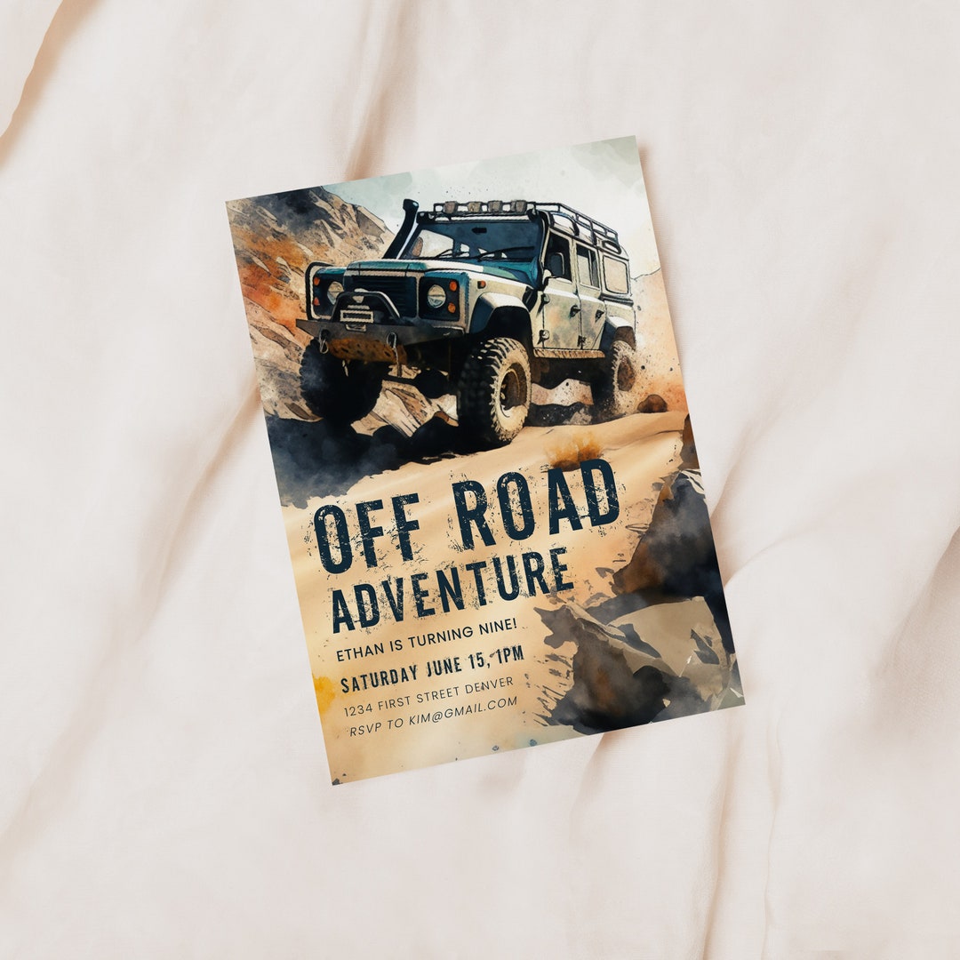 Off-roading Adventure Birthday Invitation: Mountain ATV Theme (digital ...