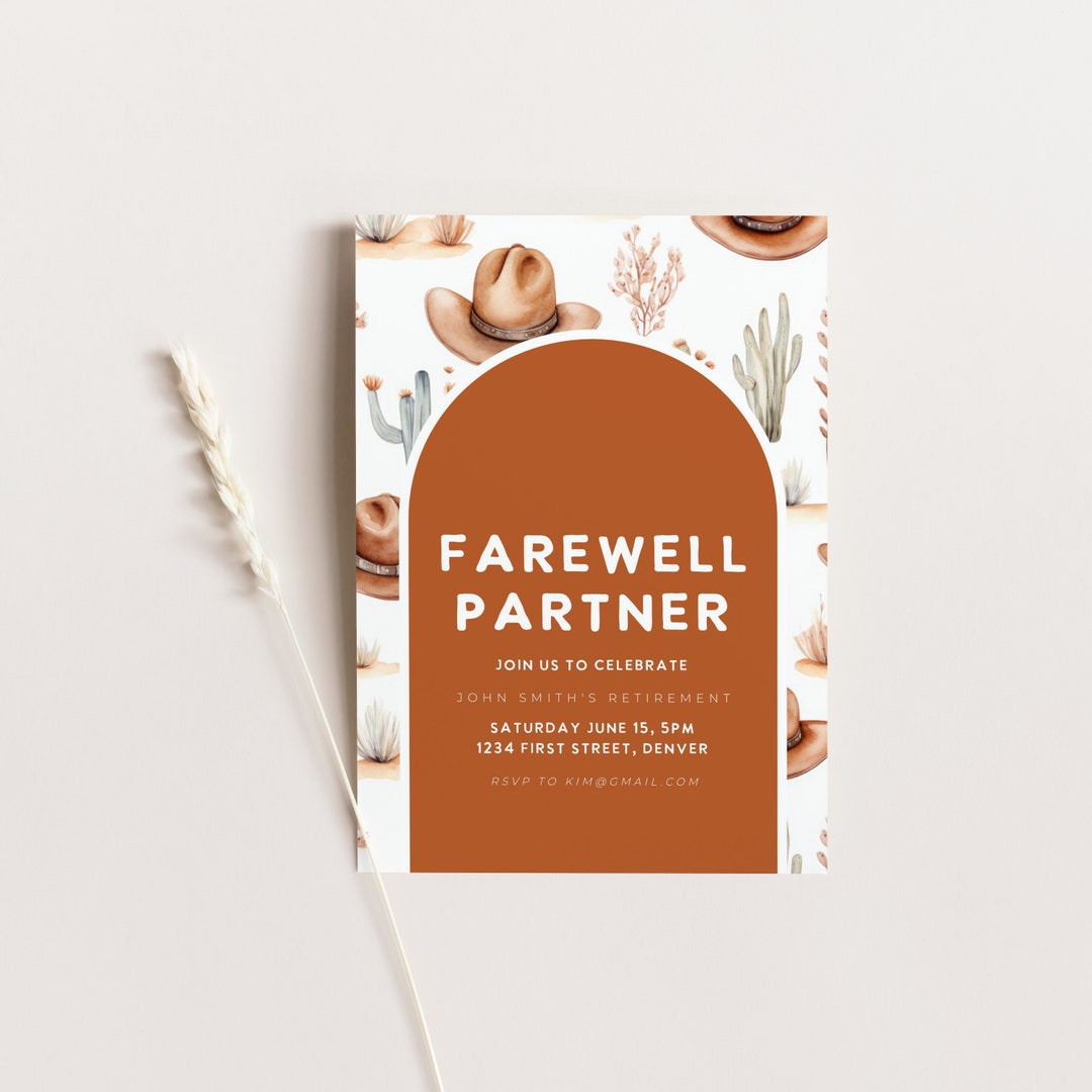 Southwest Theme Retirement Farewell Party Invitation Template With ...