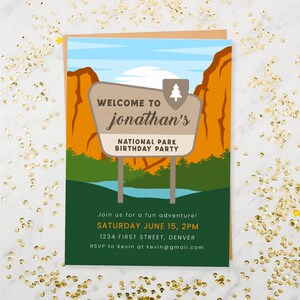 National Park/highway Sign - Camping and Travel Theme Birthday Party ...