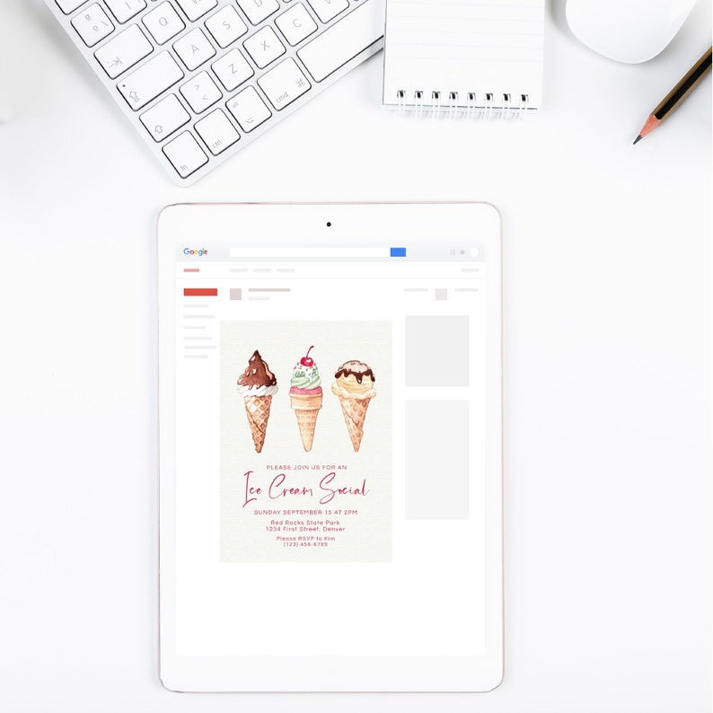 Ice Cream Social Community Party/birthday Party Invitation - Etsy