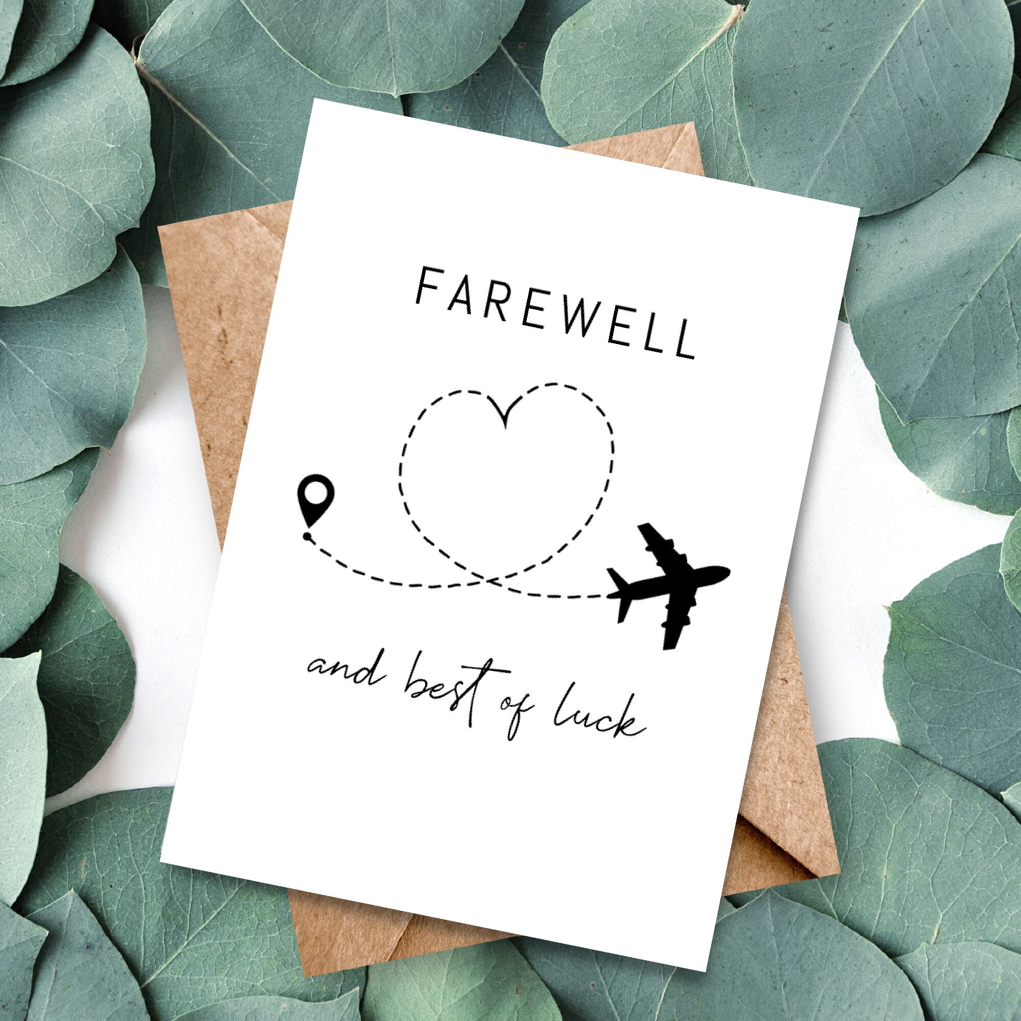 Retirement Moving Card: Airplane Heart Design (digital Download) - Etsy