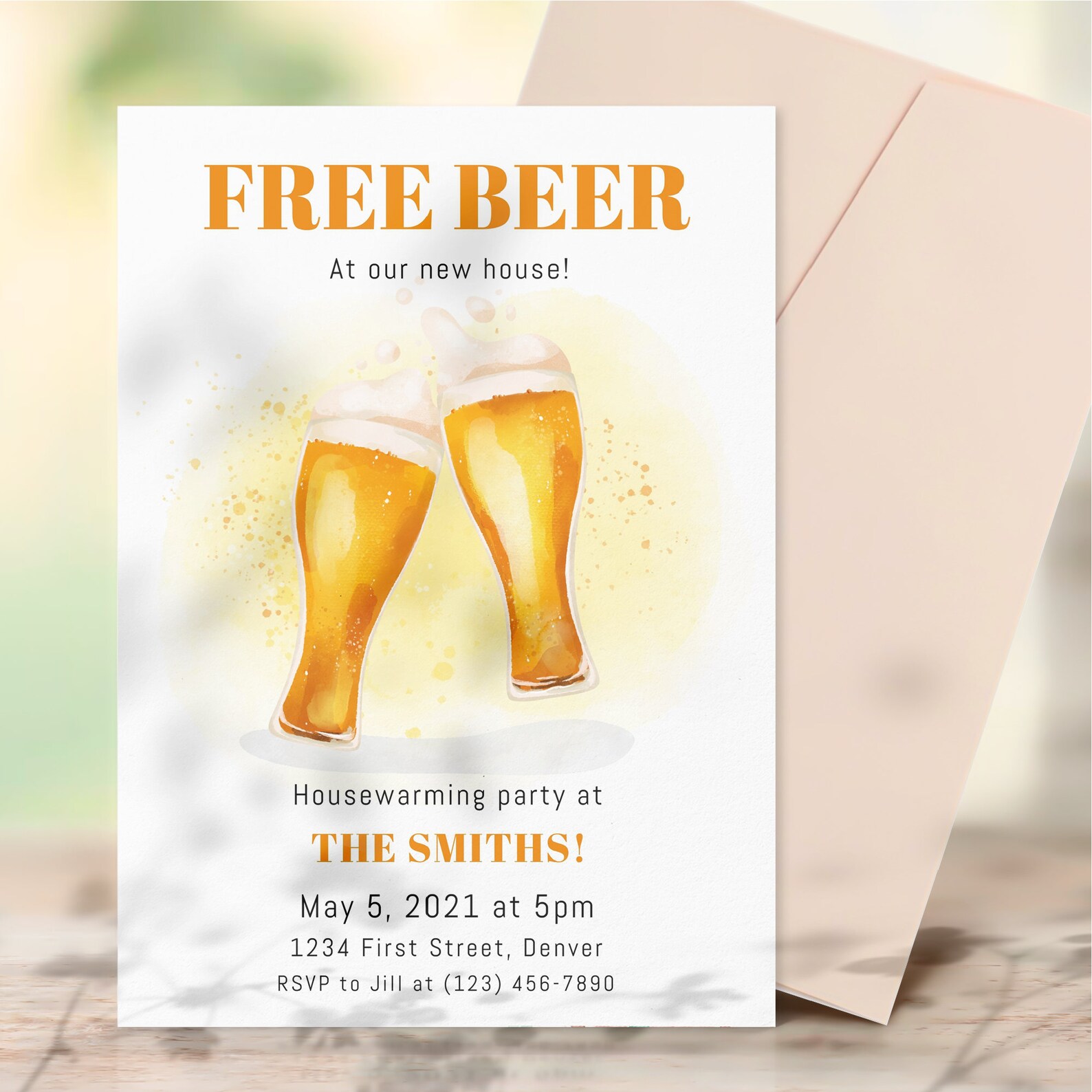 Free Beer Editable and Customizable House Warming Invitation - Etsy