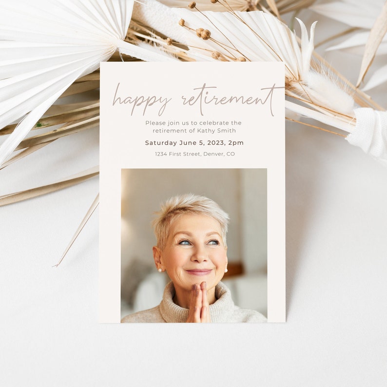Retirement Party Invitation Template With Photo at Bottom - Etsy