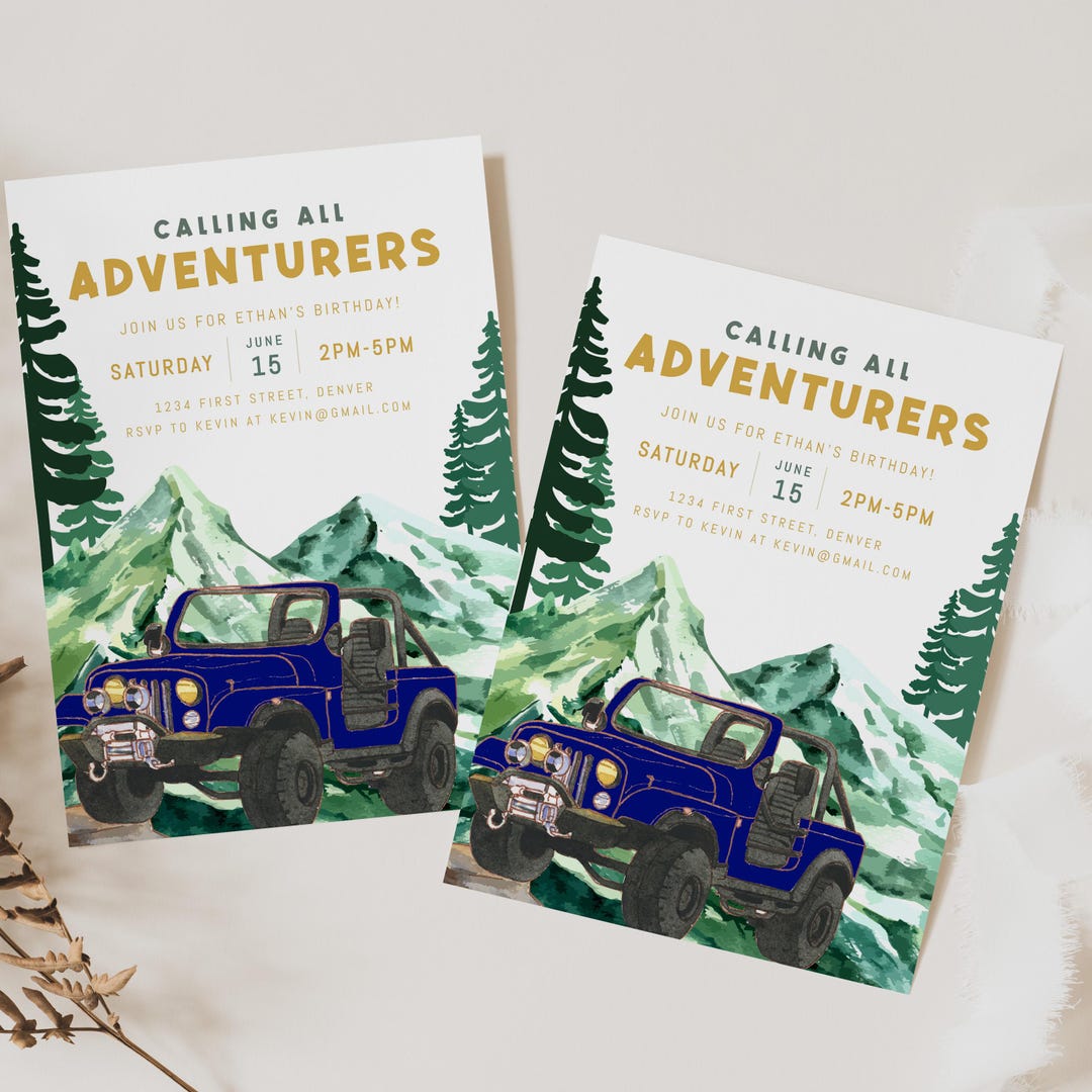 Calling All Adventurers! - Camping/off-roading Theme Birthday Party ...