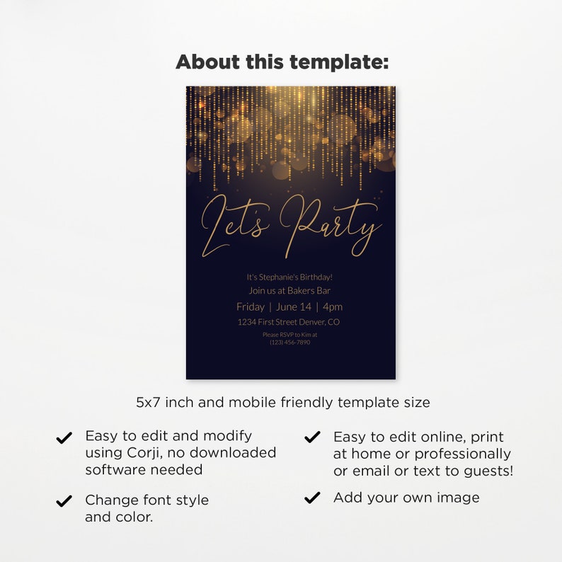 Editable and Customizable Birthday Invitation Template With - Etsy