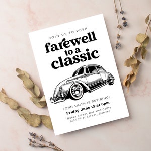 Vintage Car Retirement Party Invitation (instant Download) - Etsy