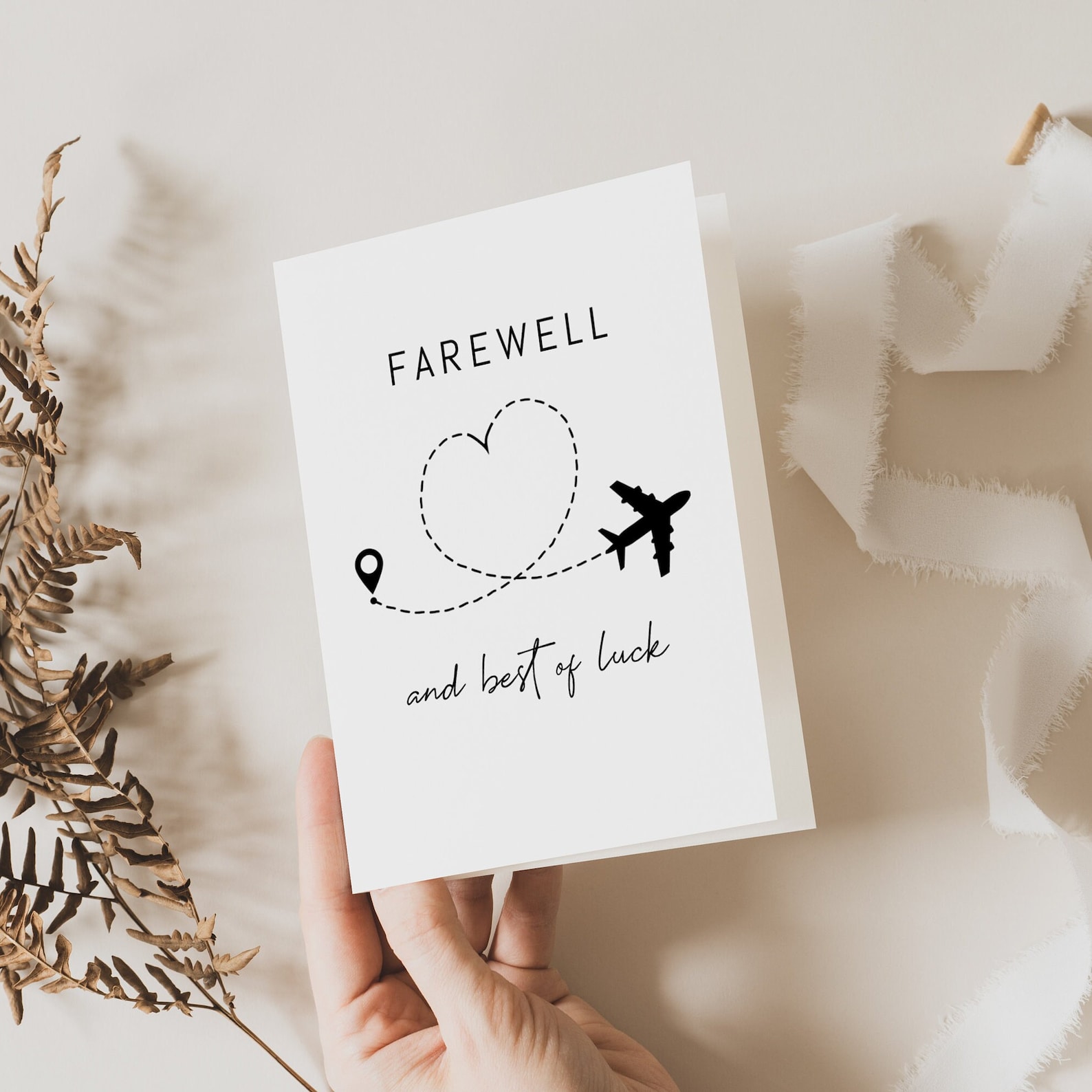 Retirement Moving Card: Airplane Heart Design (digital Download) - Etsy