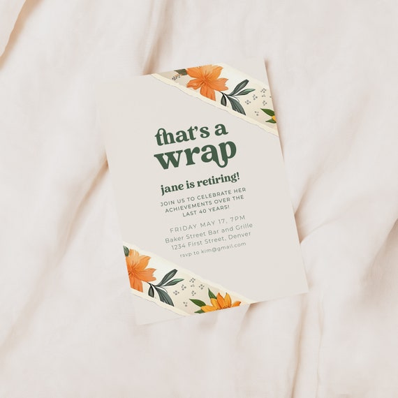 Wrap Party Invitation Template Betty White Personally Owned Golden