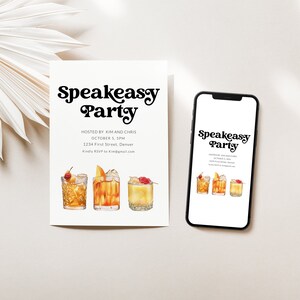 Speakeasy Party Invitation Template: Cocktail & Dinner (instant ...