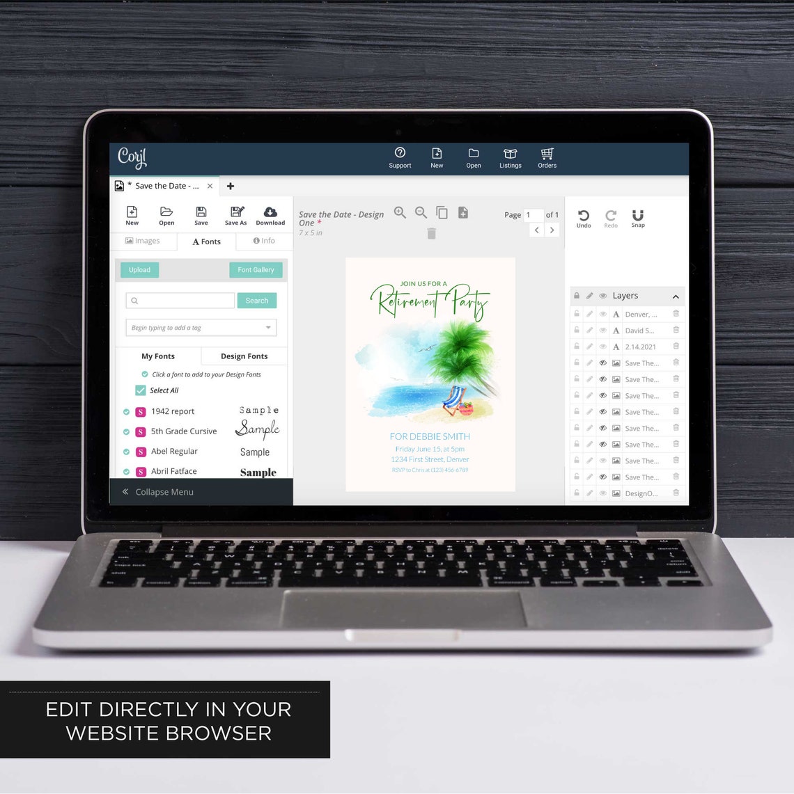 Beach Theme Retirement Party Invitation Template Editable - Etsy