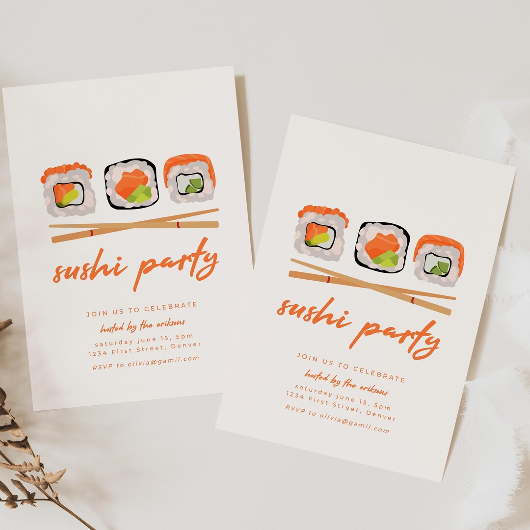 Sushi Party Invitation Template - All Occasions - Birthday ...