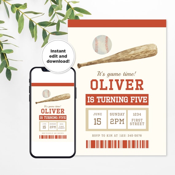 It's Game Time Baseball Ticket Birthday Party Invitation - Etsy