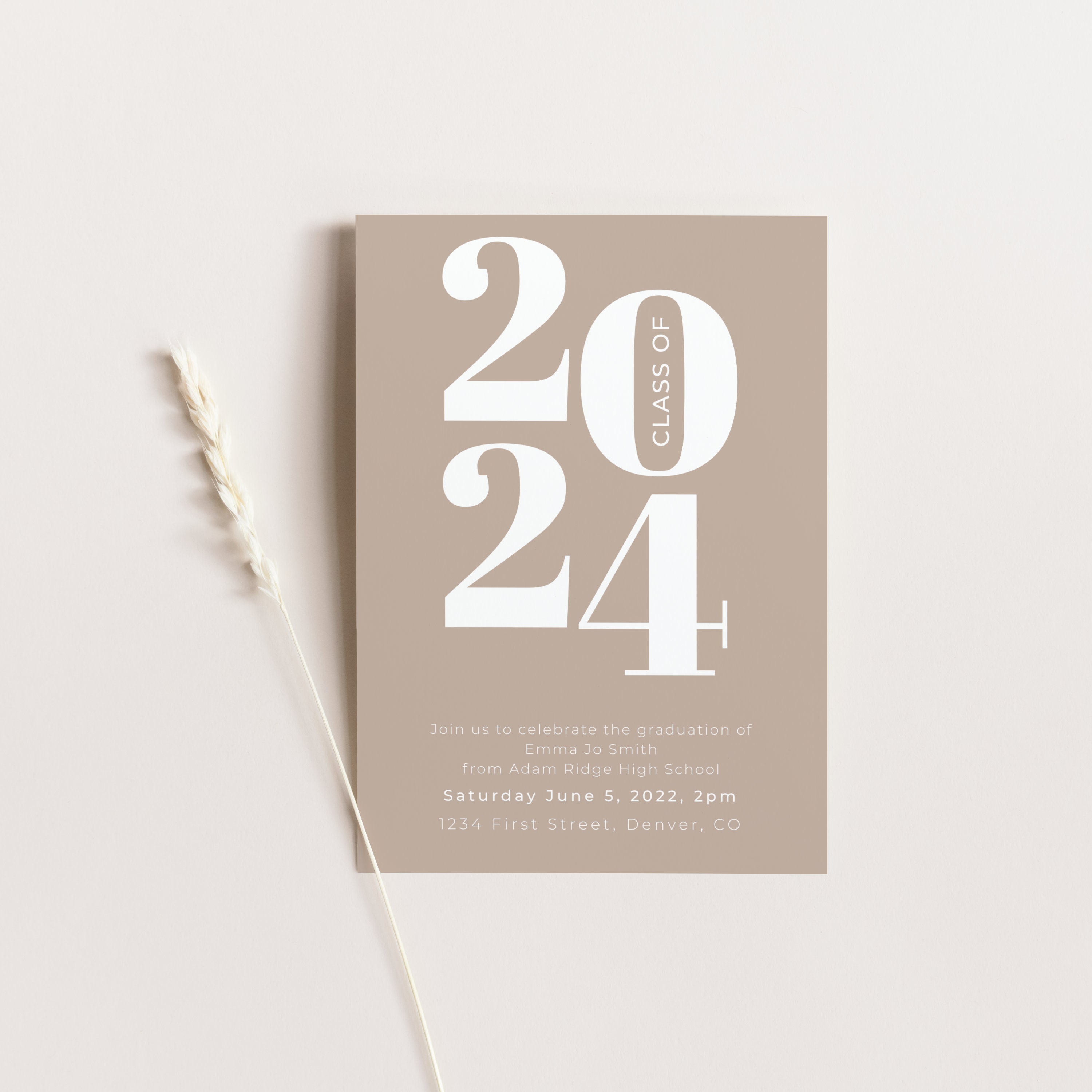 Modern Class of 2024 Graduation Invitation Template (digital Download ...