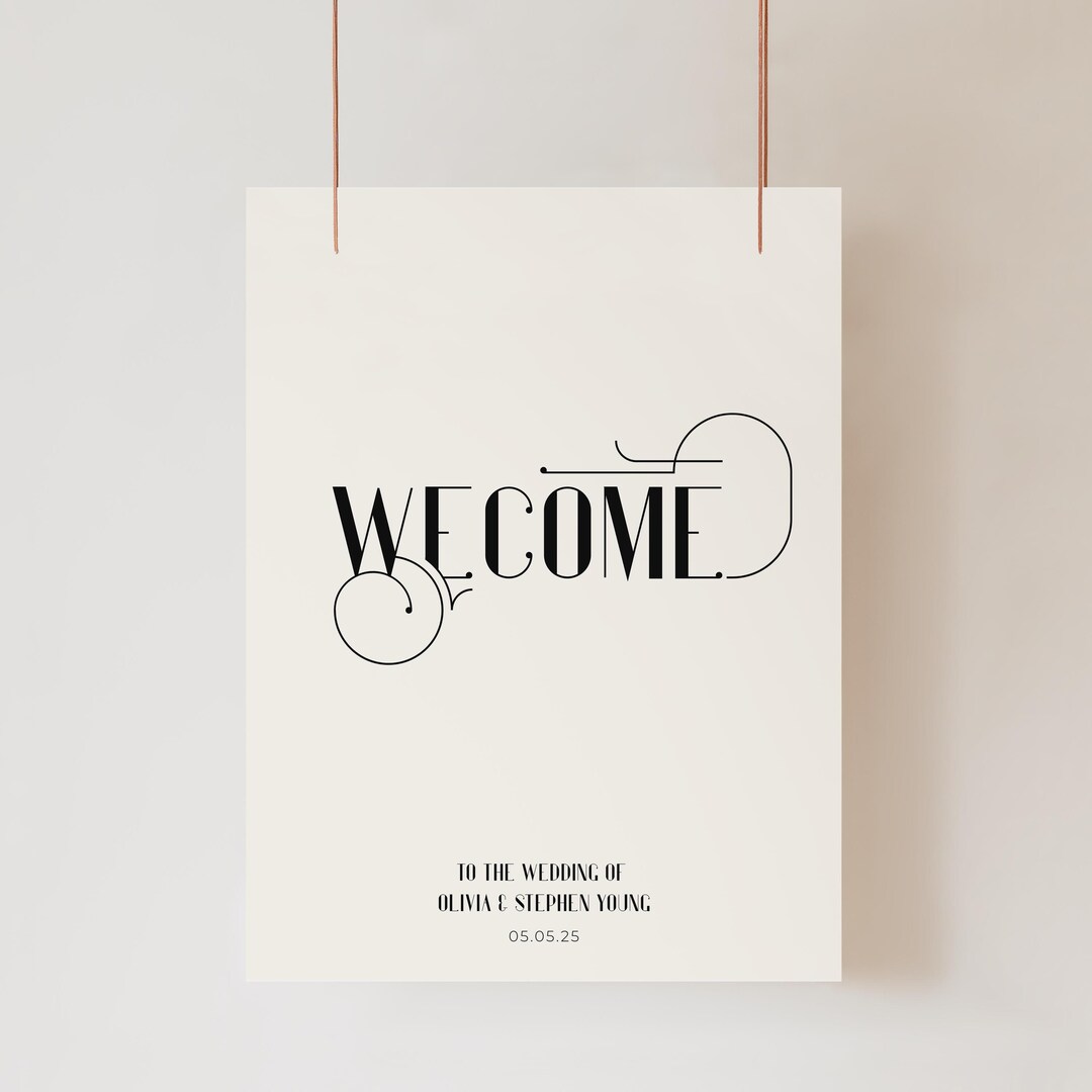 Simple Modern Welcome Sign Poster in Four Sizes, 8x10 Inches, 16x20 ...