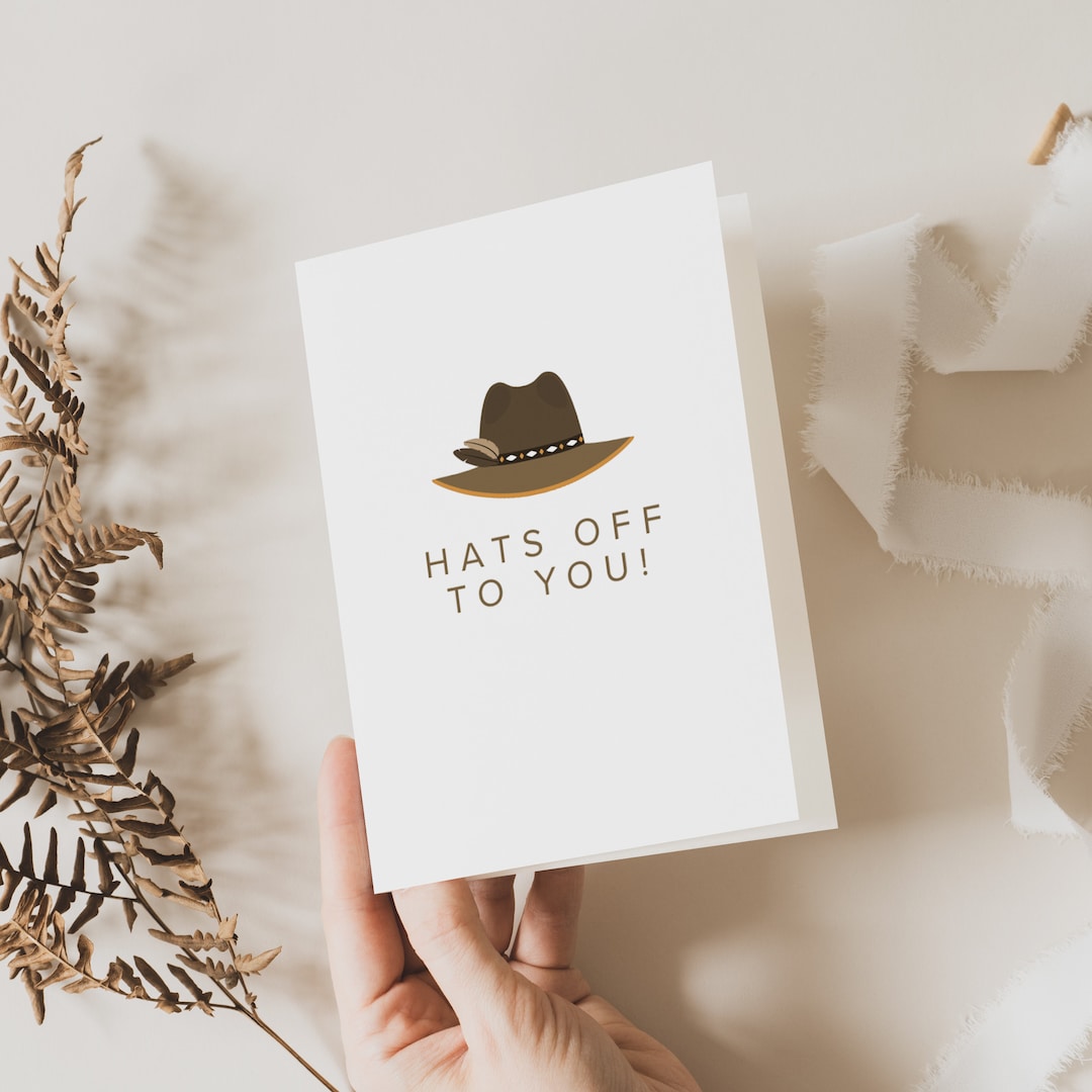 Printable Hats off to You Congratulations Birthday Card With Green Hat ...
