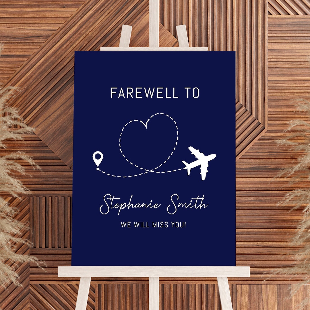 Farewell Poster With Airplane Making a Heart 18x24 Inch Poster Template ...