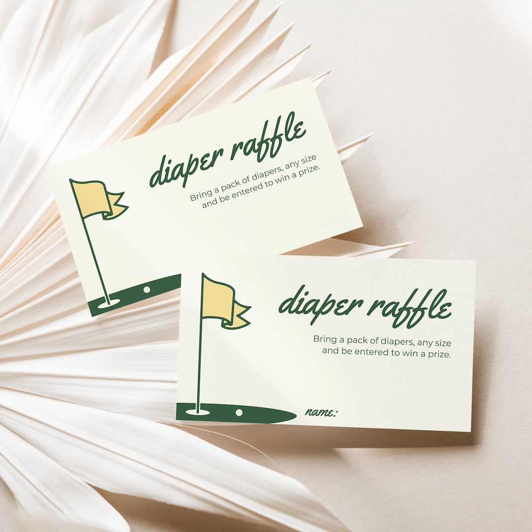 Join Us to Par-tee Baby Shower Diaper Raffle Yellow Golf Theme ...