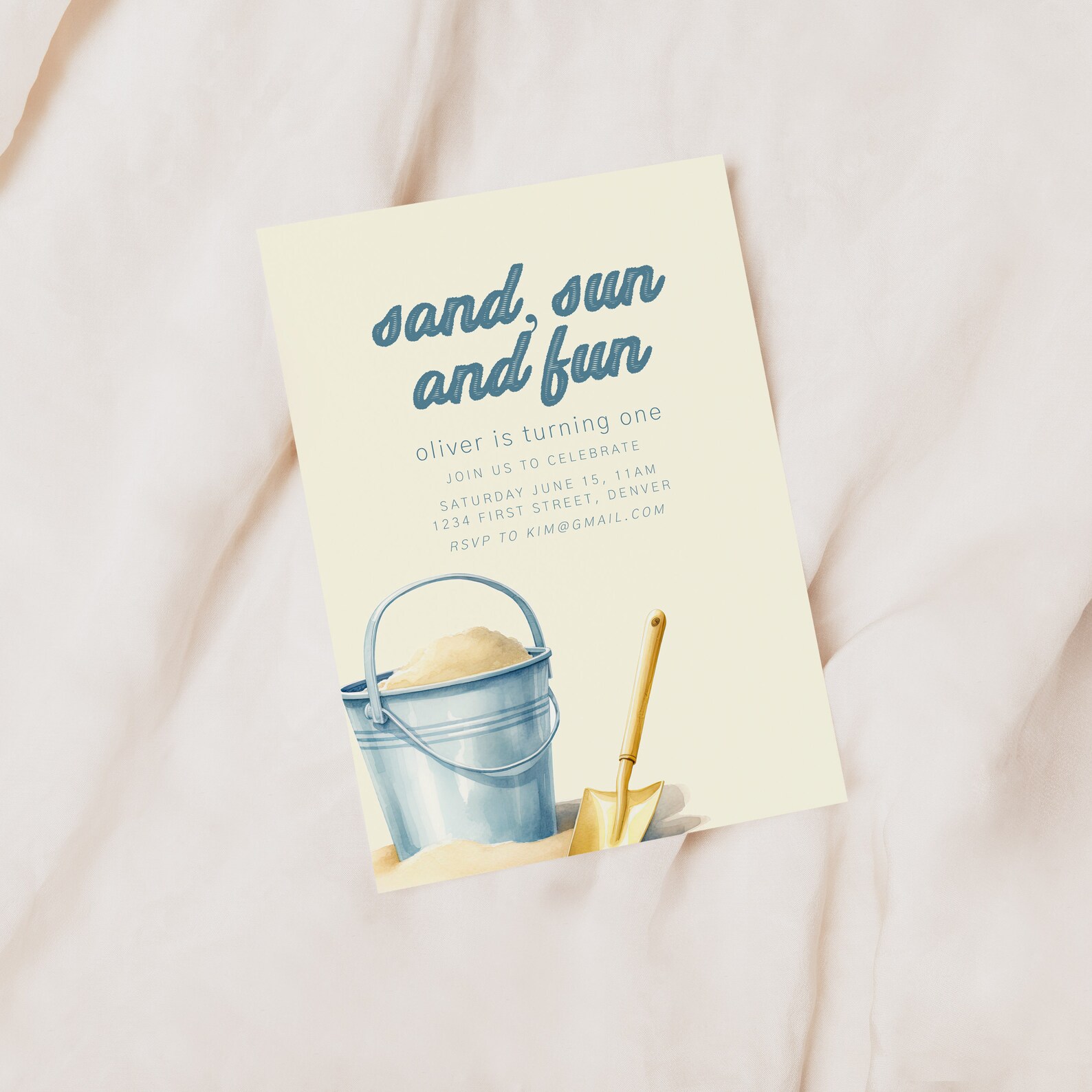 Sand, Sun and Fund Beach Ocean Themed Birthday Party Invite - Edit and ...