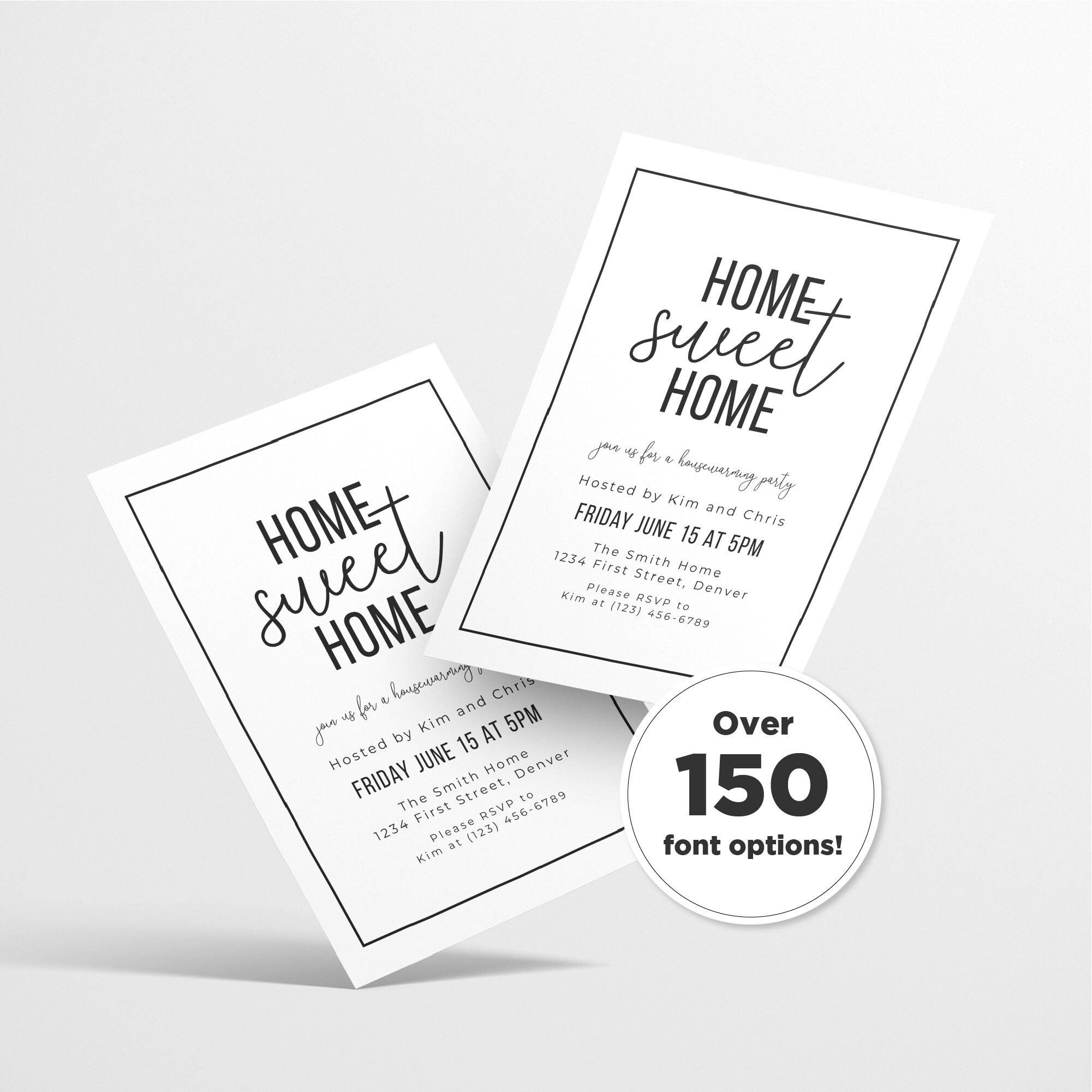 Simple and Modern Home Sweet Home House Warming Invitation - Etsy