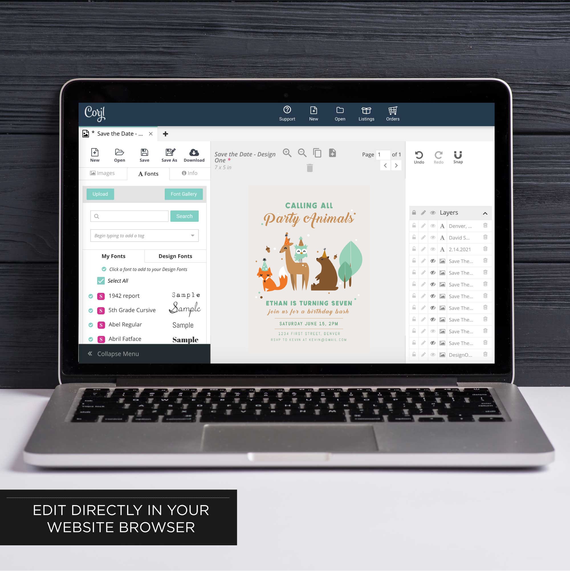 Woodland Animals With Party Hats Forest Animal Theme - Etsy