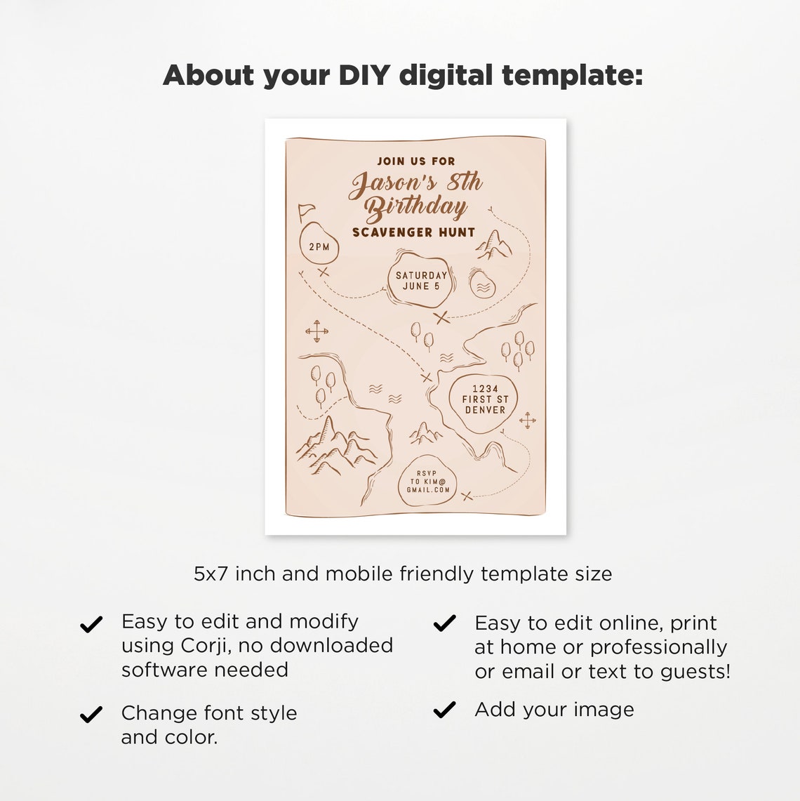 Treasure Hunt/map Scavenger Hunt Theme Birthday Party | Etsy