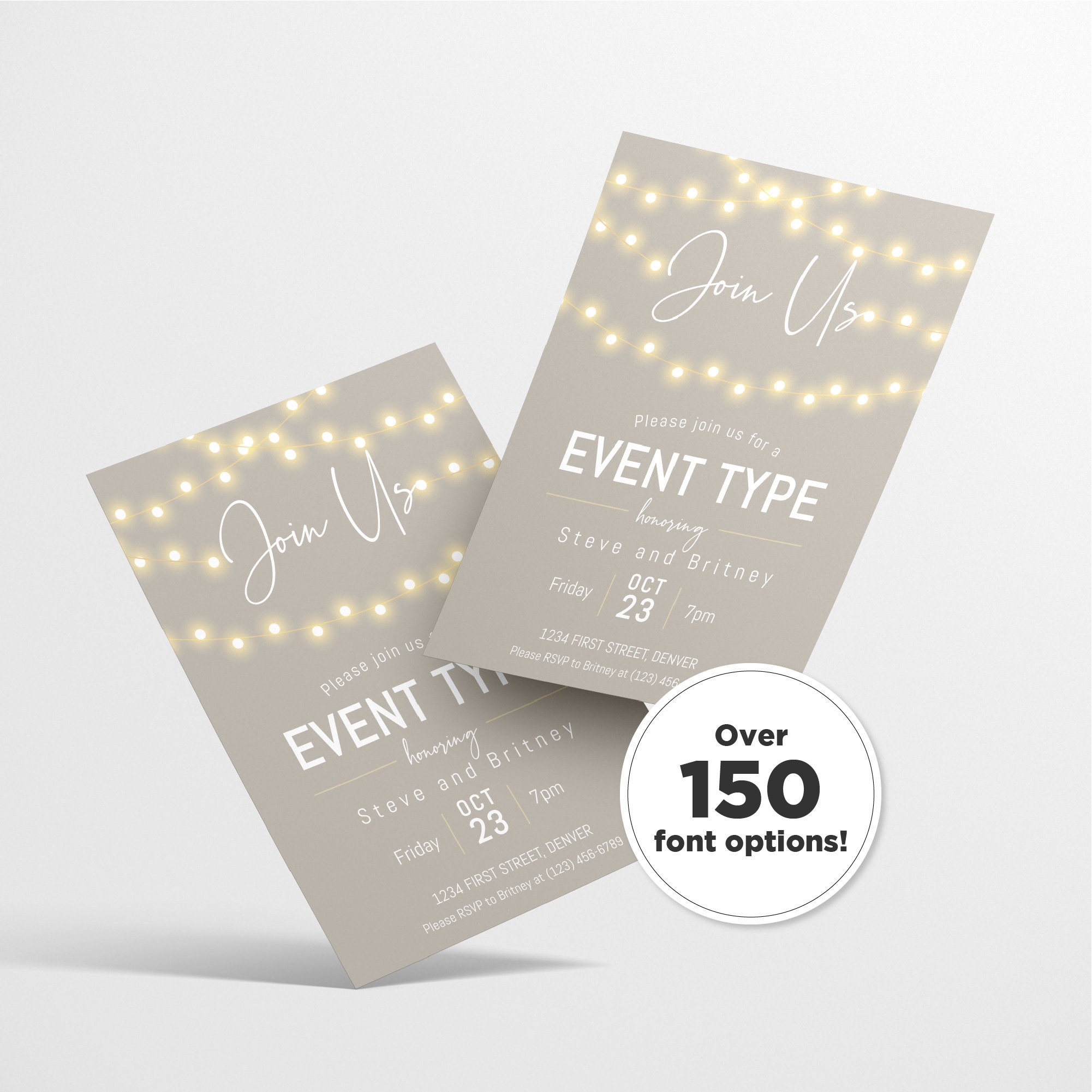 Editable and Customizable Join Us Invitation Template Beige | Etsy