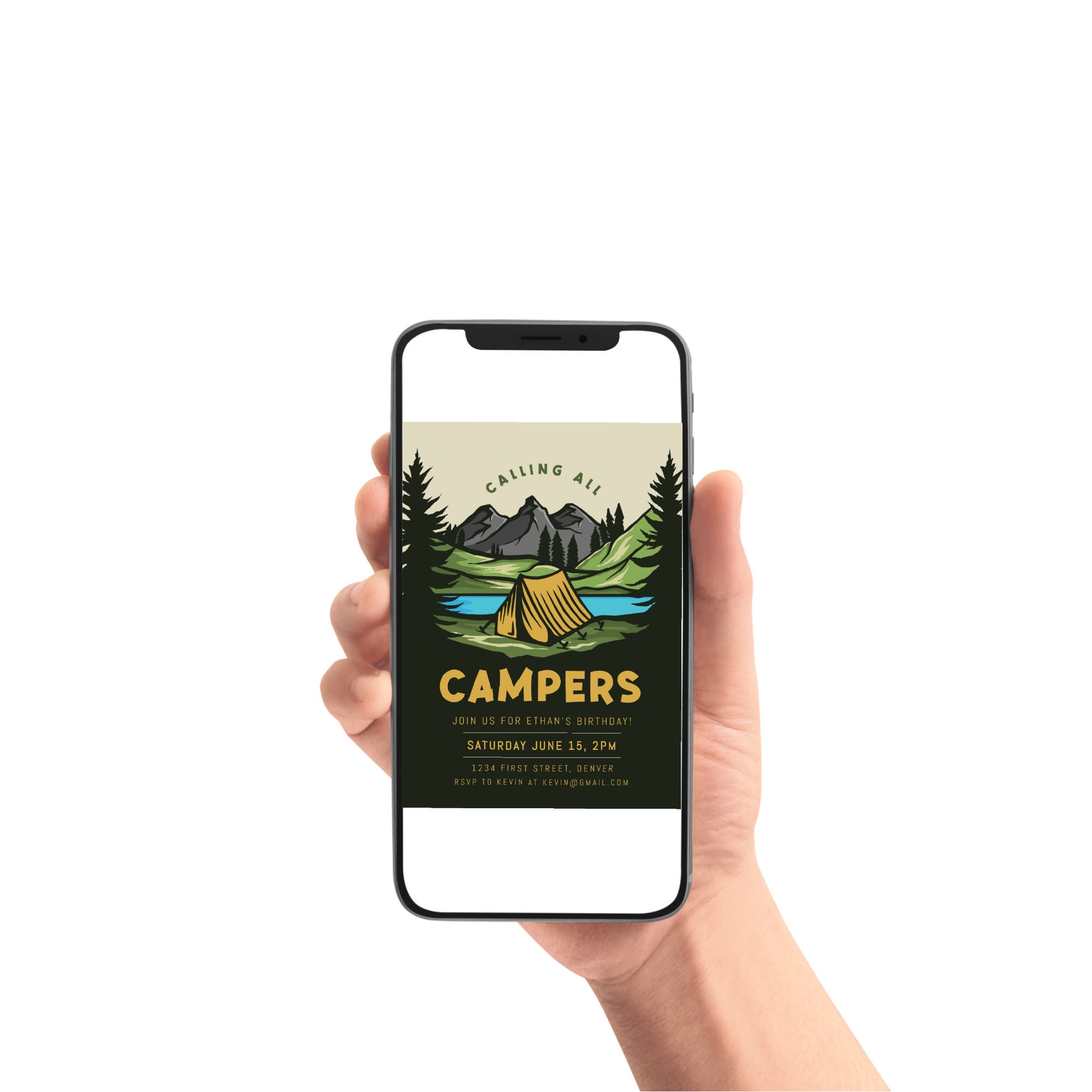 Calling All Campers - Camping Theme Birthday Party Invitation Template ...