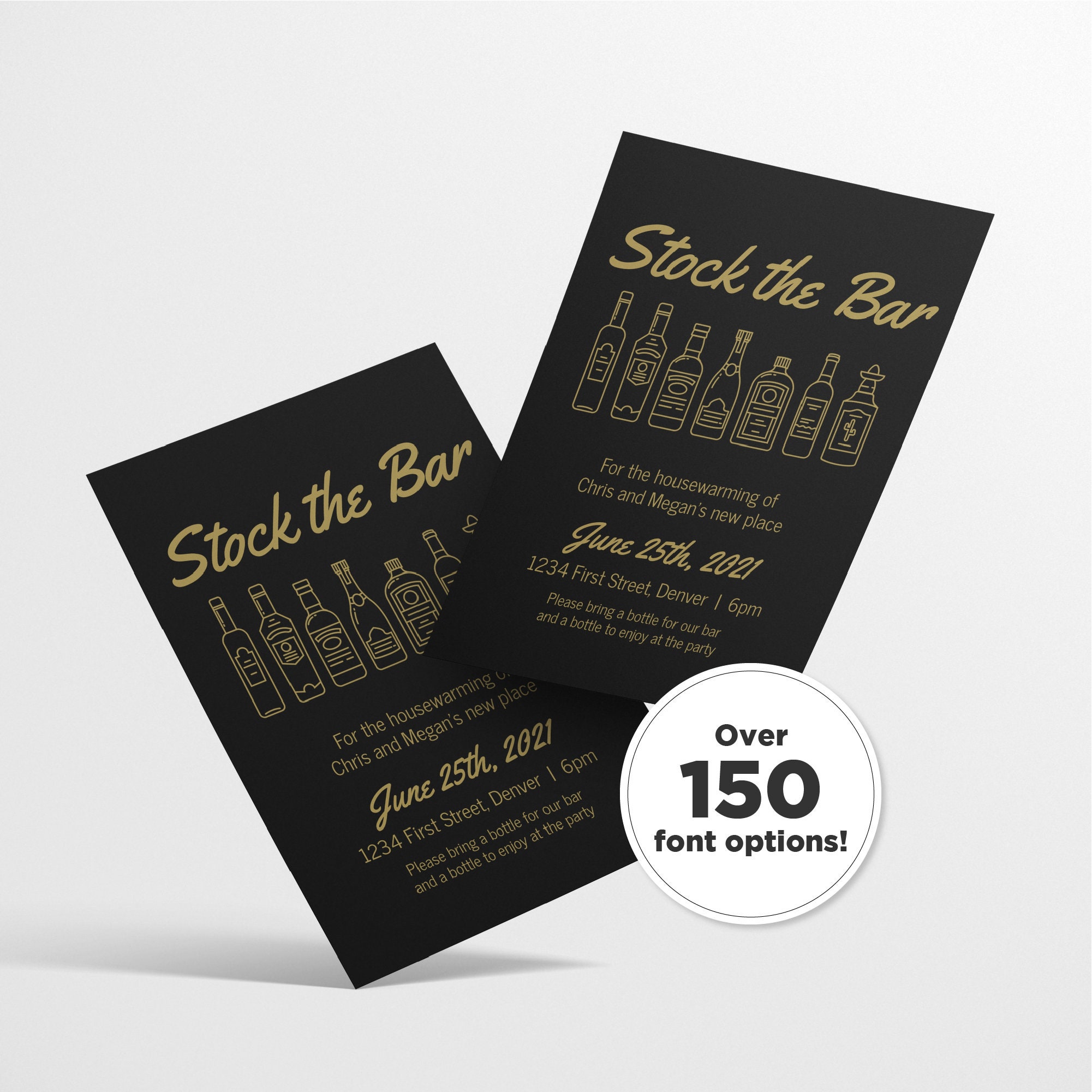 Editable and Customizable Stock The Bar Invitation Template | Etsy