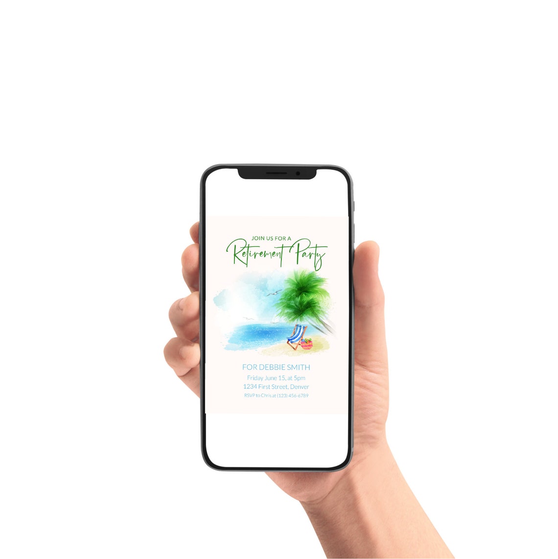 Beach Theme Retirement Party Invitation Template Editable - Etsy