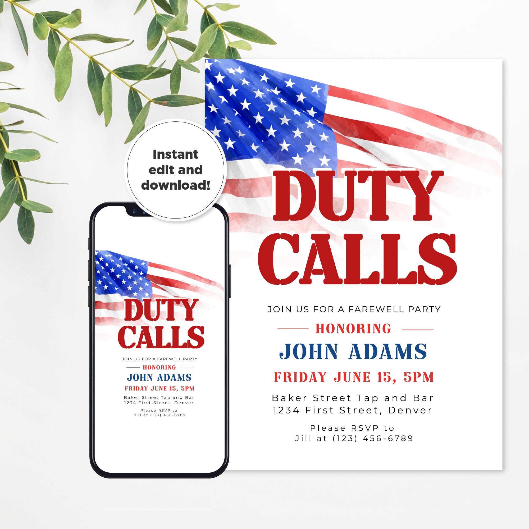 Military Farewell Party Invitation