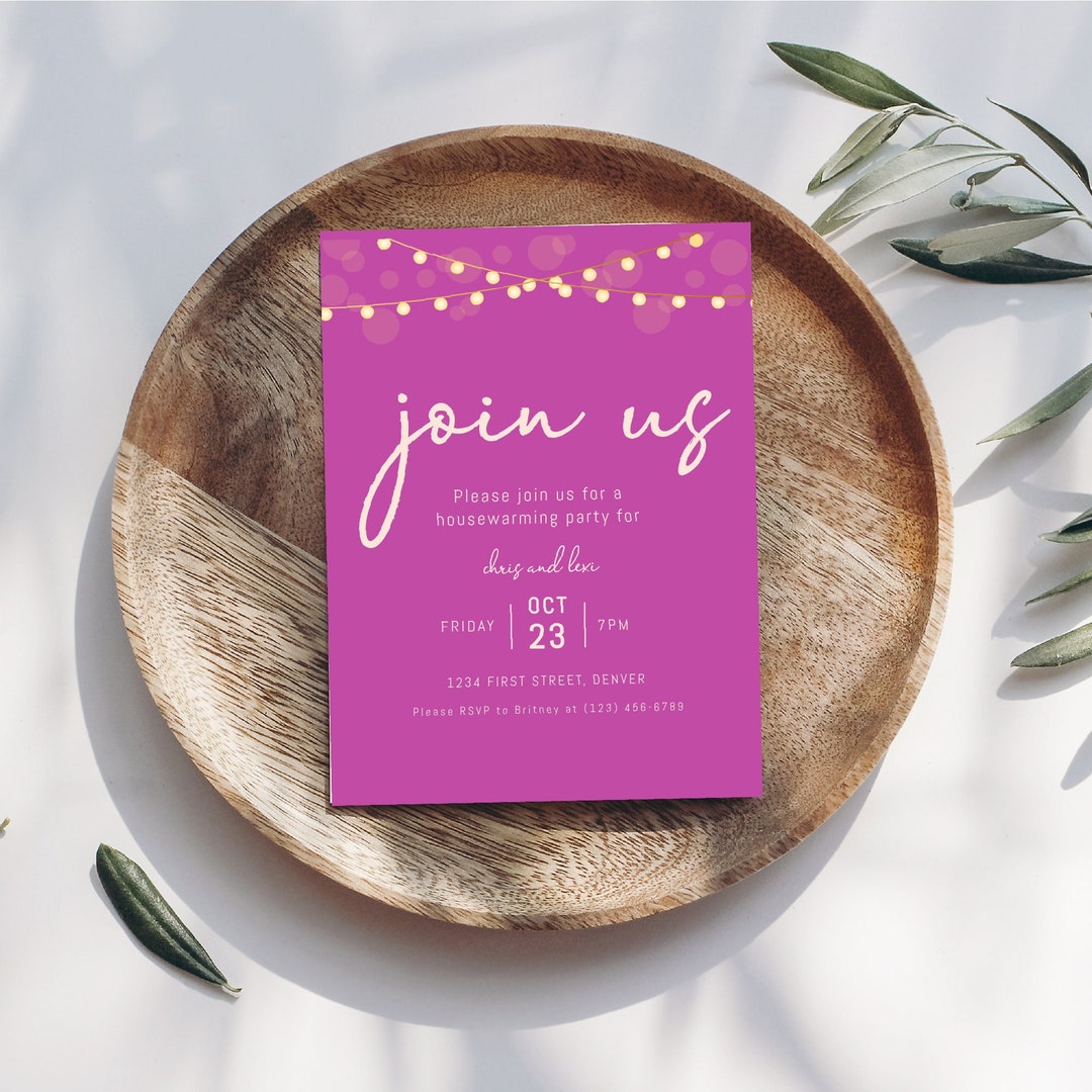 Pink Hanging Lights Invitation Template: Engagement, Shower (instant ...