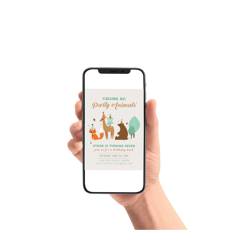 Woodland Animals With Party Hats Forest Animal Theme - Etsy