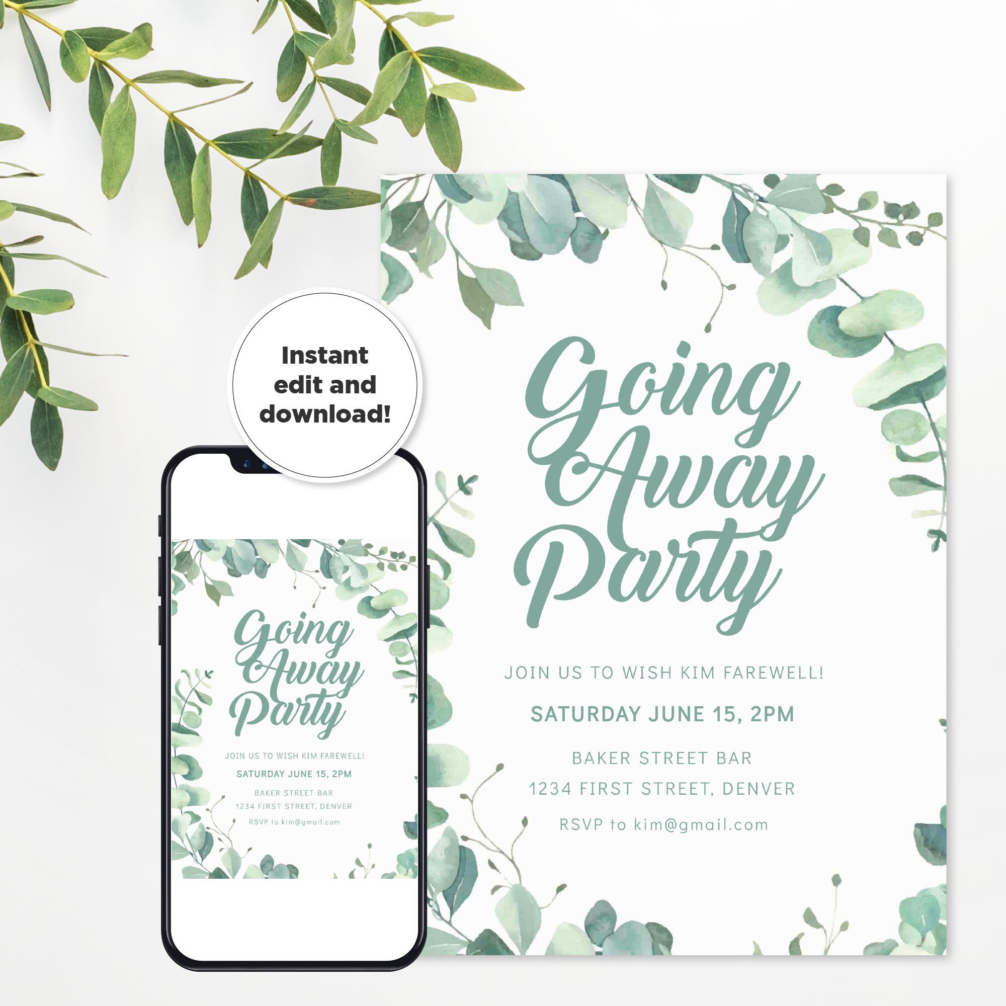 Going Away Party Invitation Template With (Instant Download) - Etsy