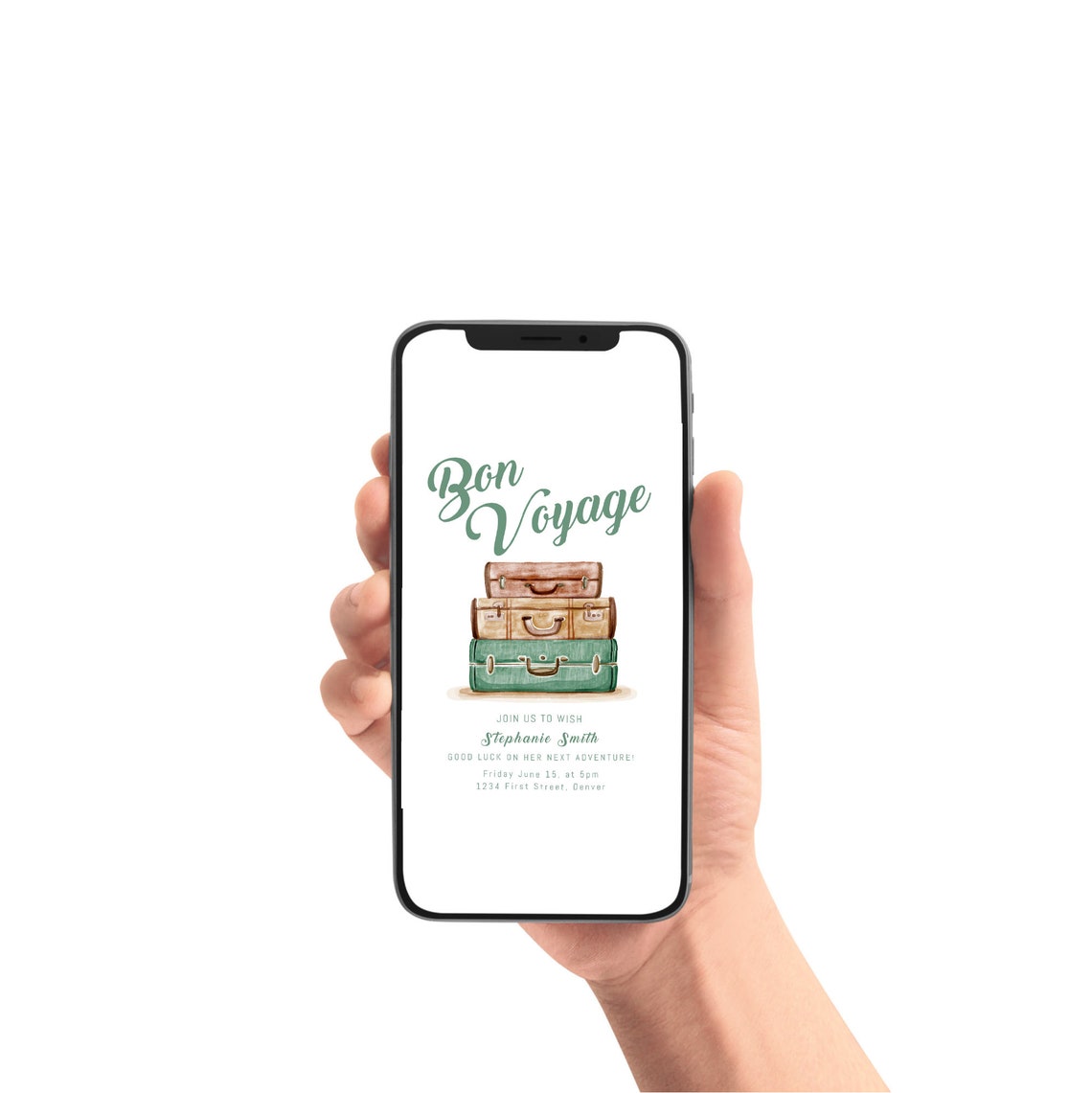 Bon Voyage Party Invitation Template Stack of Luggage | Etsy