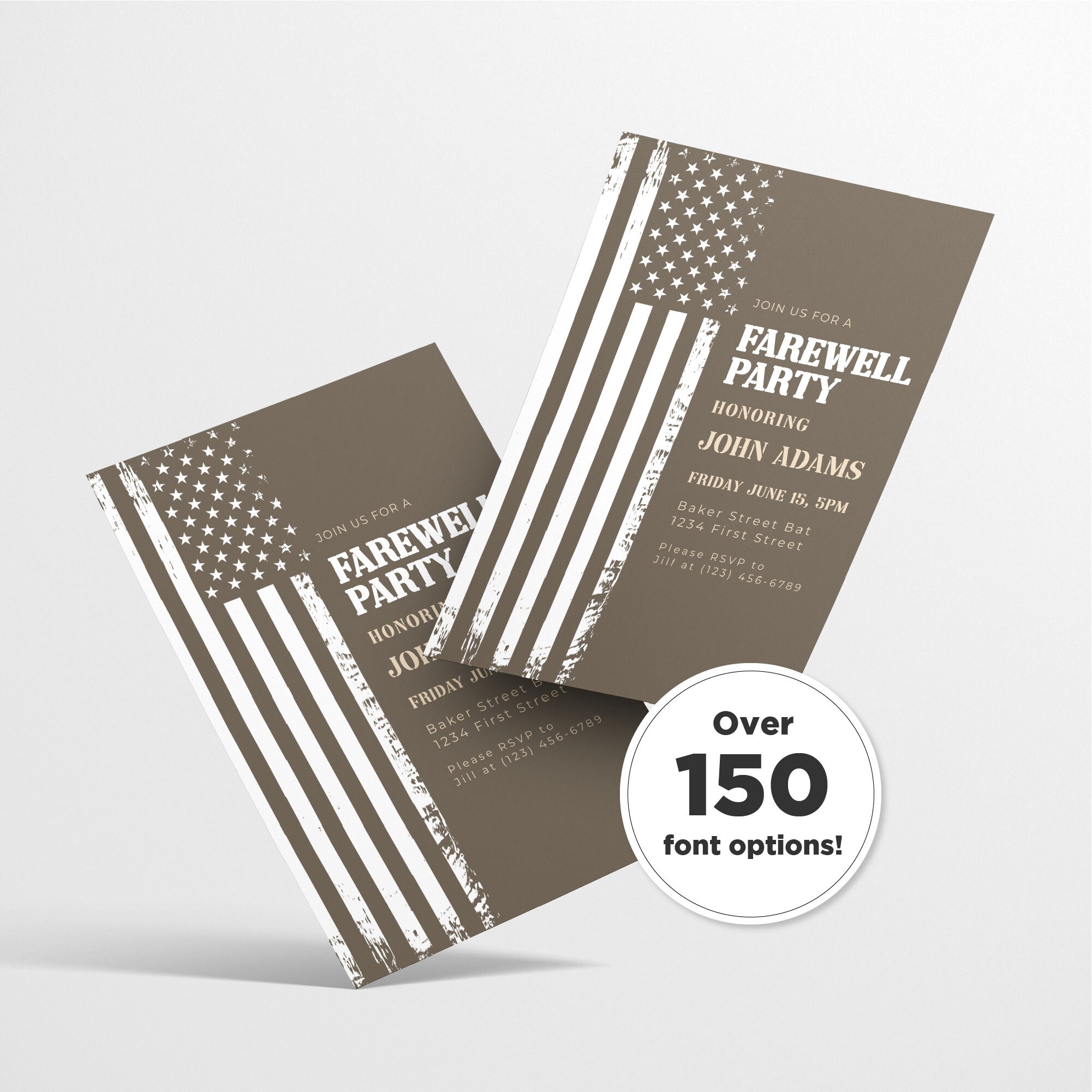 Military Themed Farewell Party Invitation Template With - Etsy
