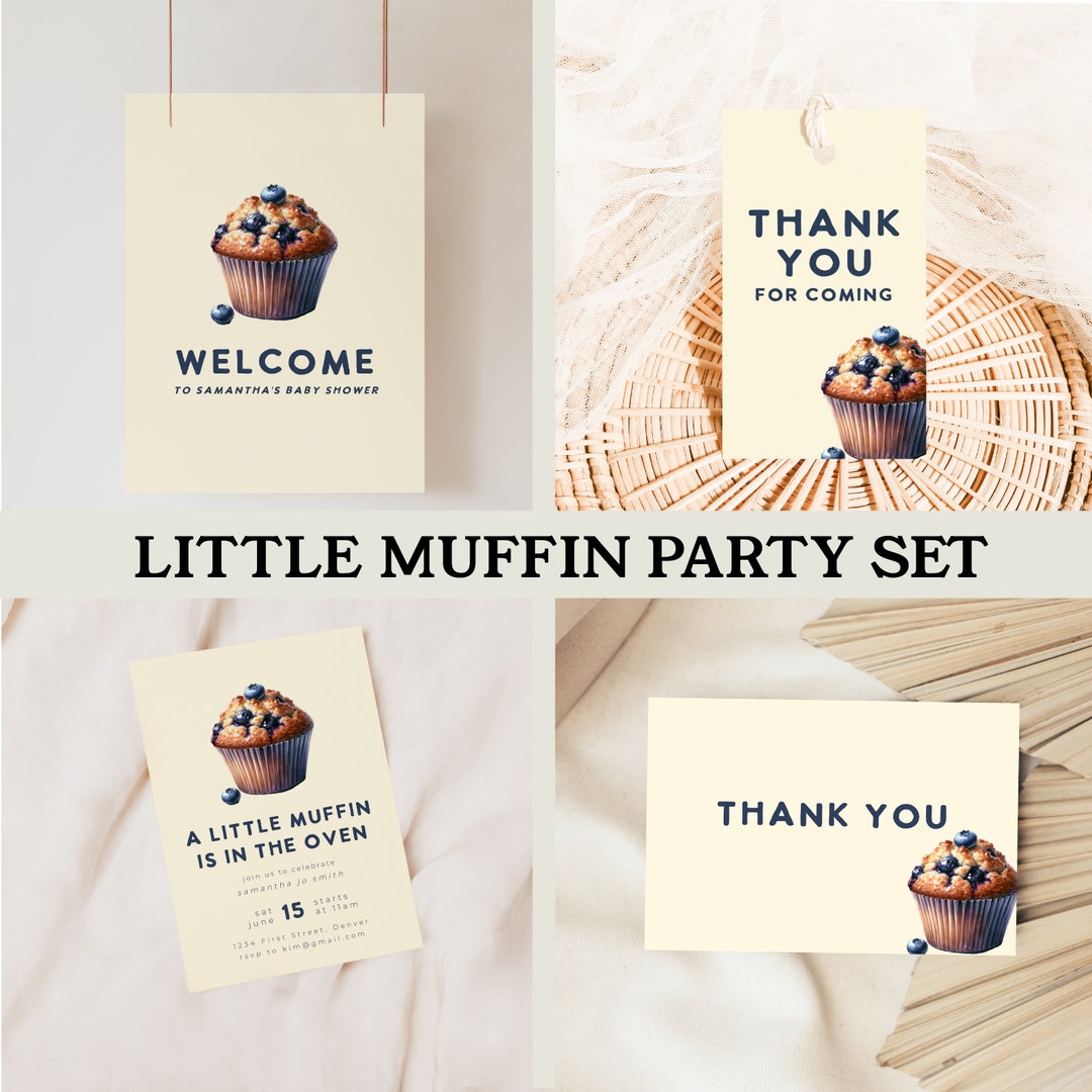 A Little Muffin is in the Oven Baby Shower Package - Instant Edit and ...