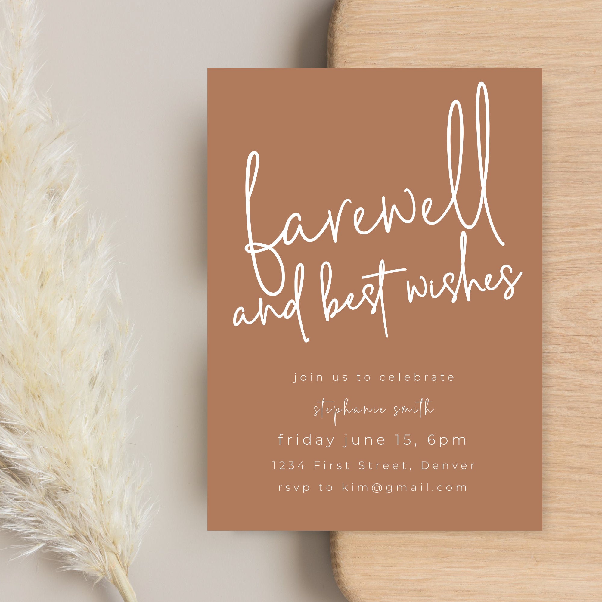 Simple and Modern Farewell and Best Wishes Party Invitation Template in ...