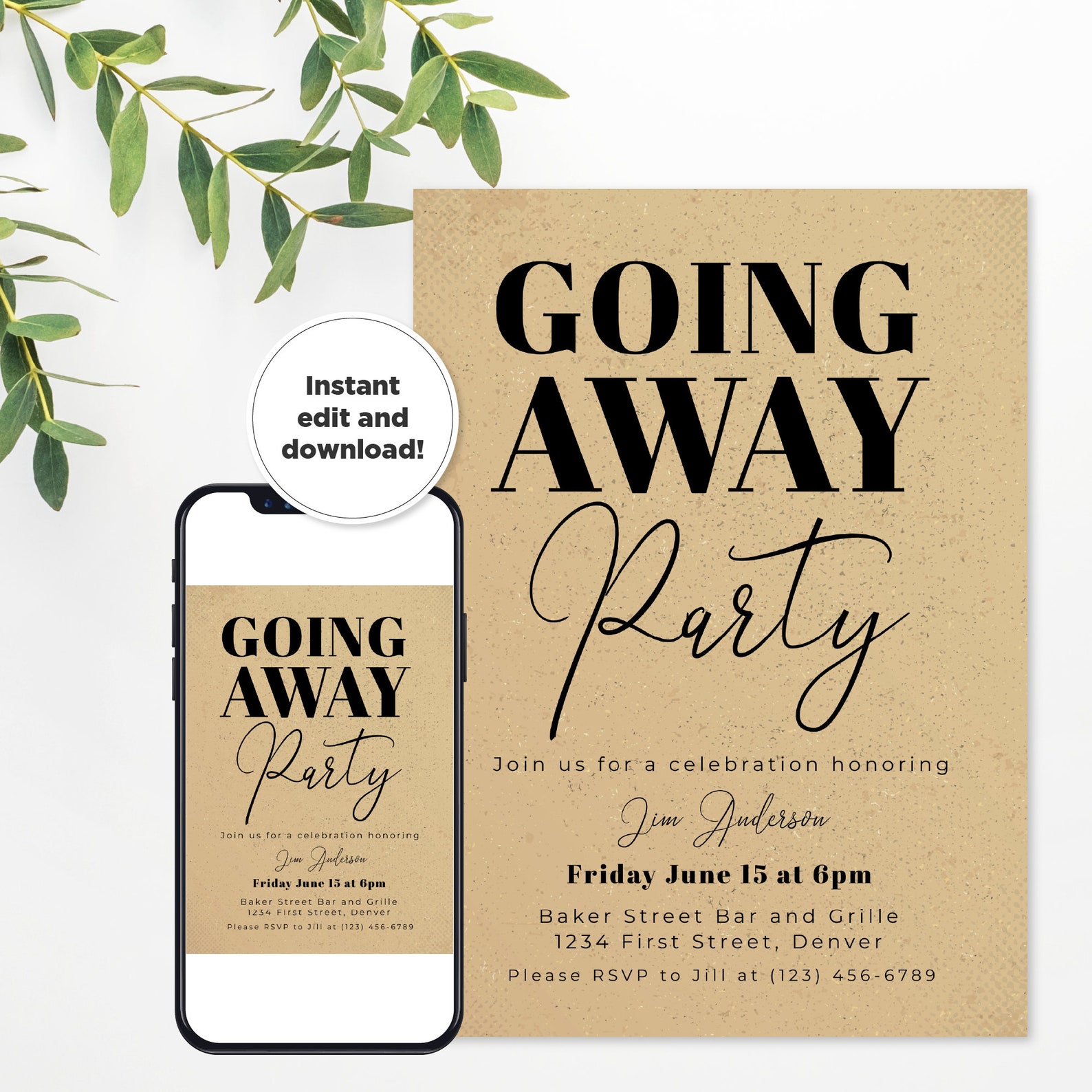 Going Away Party Invitation Template Retirement/change - Etsy
