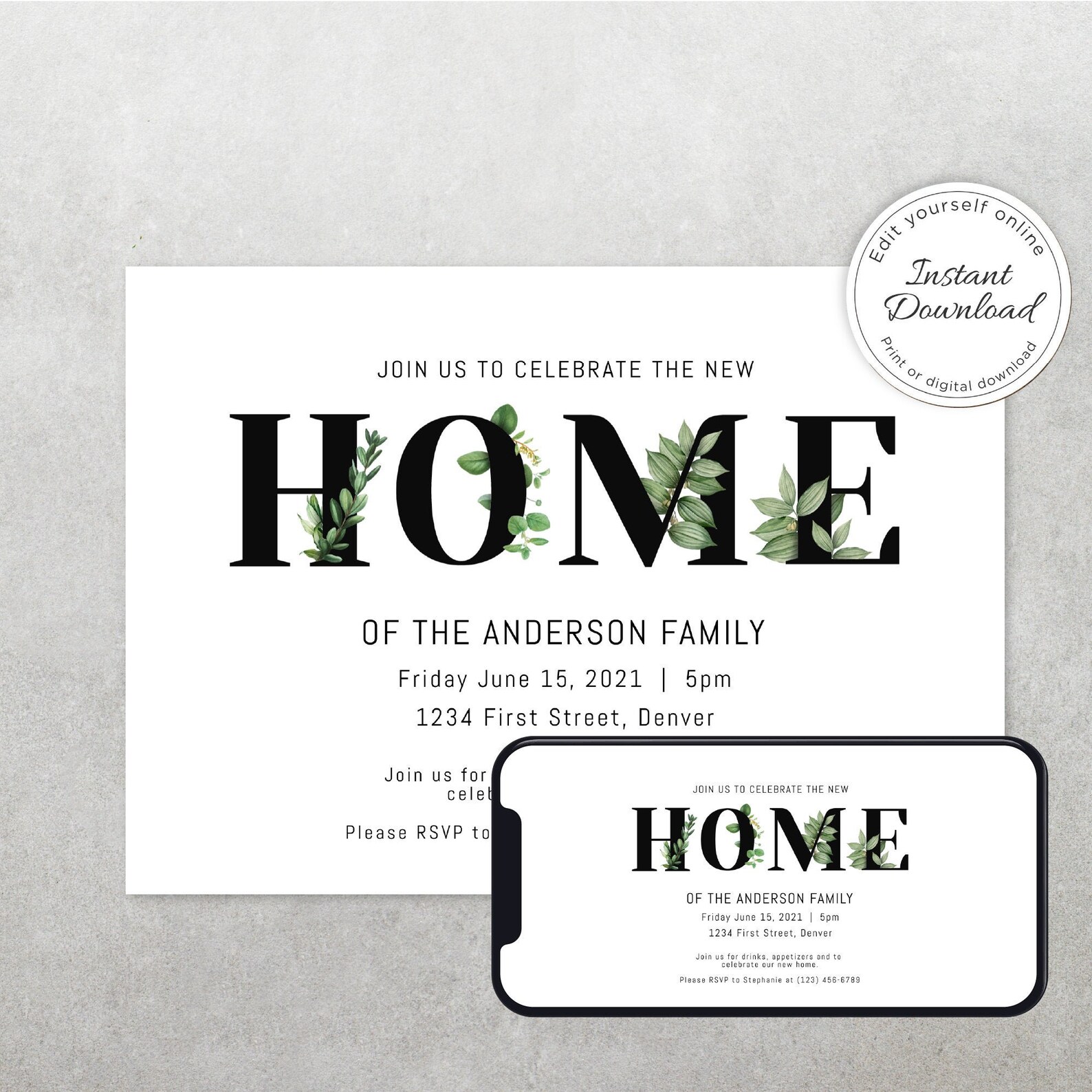 Editable and Customizable Housewarming Invitation Template - Print or ...