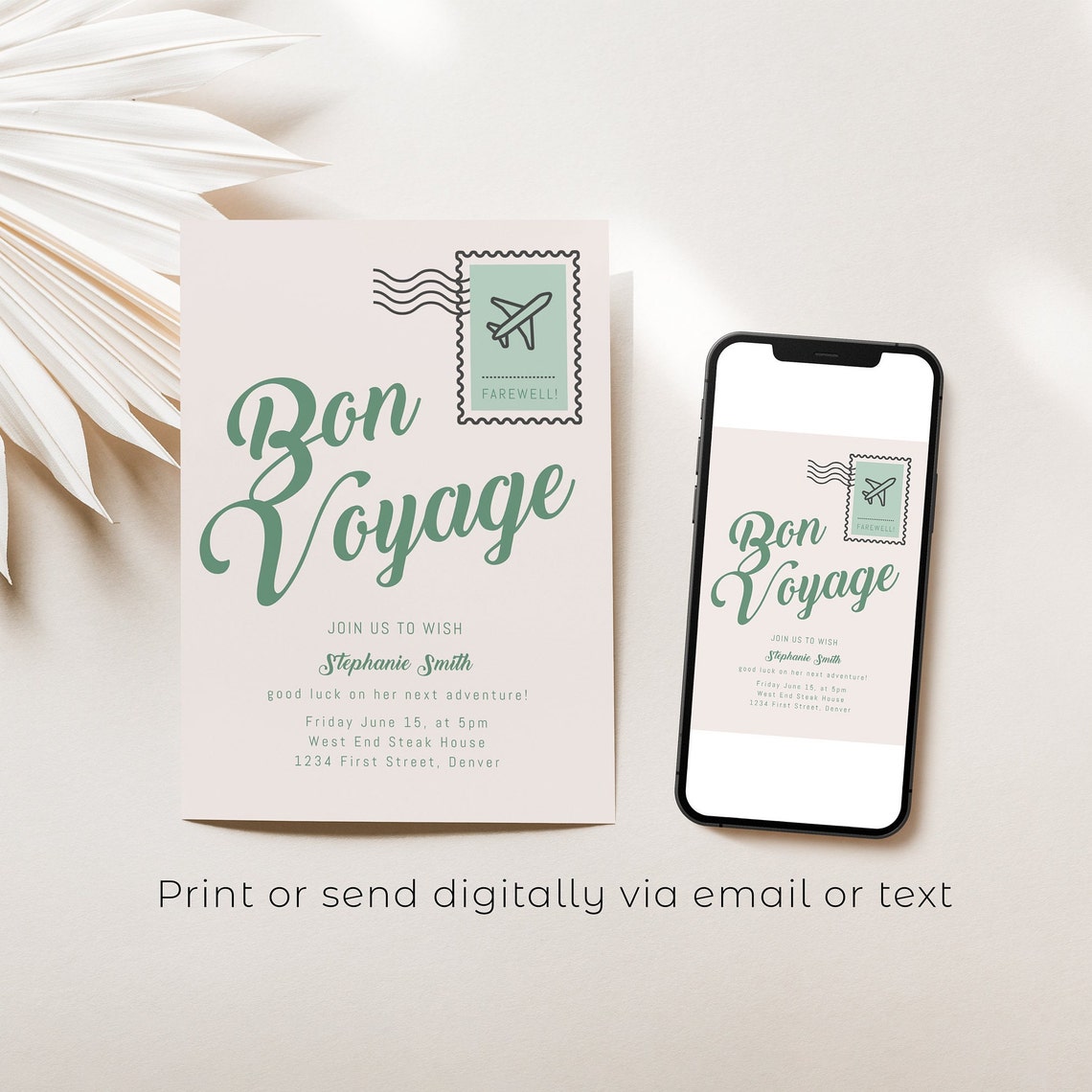 Bon Voyage Party Invitation Template: Retirement, Moving (instant ...